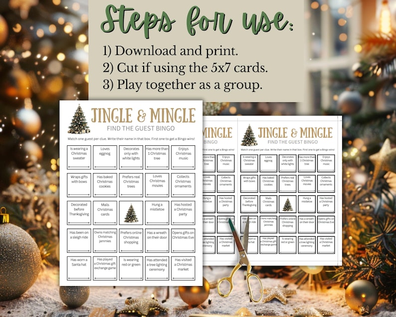Jingle and Mingle Bingo | Christmas Mingle Bingo | Friendsmas - Etsy