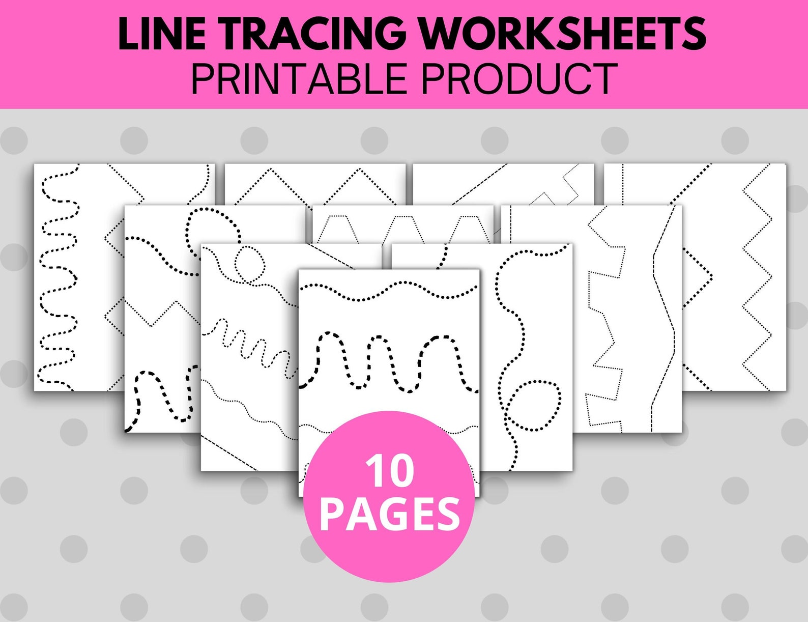 Line Tracing Worksheets Printable Line Drawing Practice - Etsy