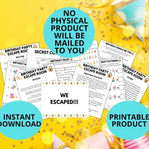 Birthday Escape Room Printable Kit | Birthday Party Escape Room Game ...