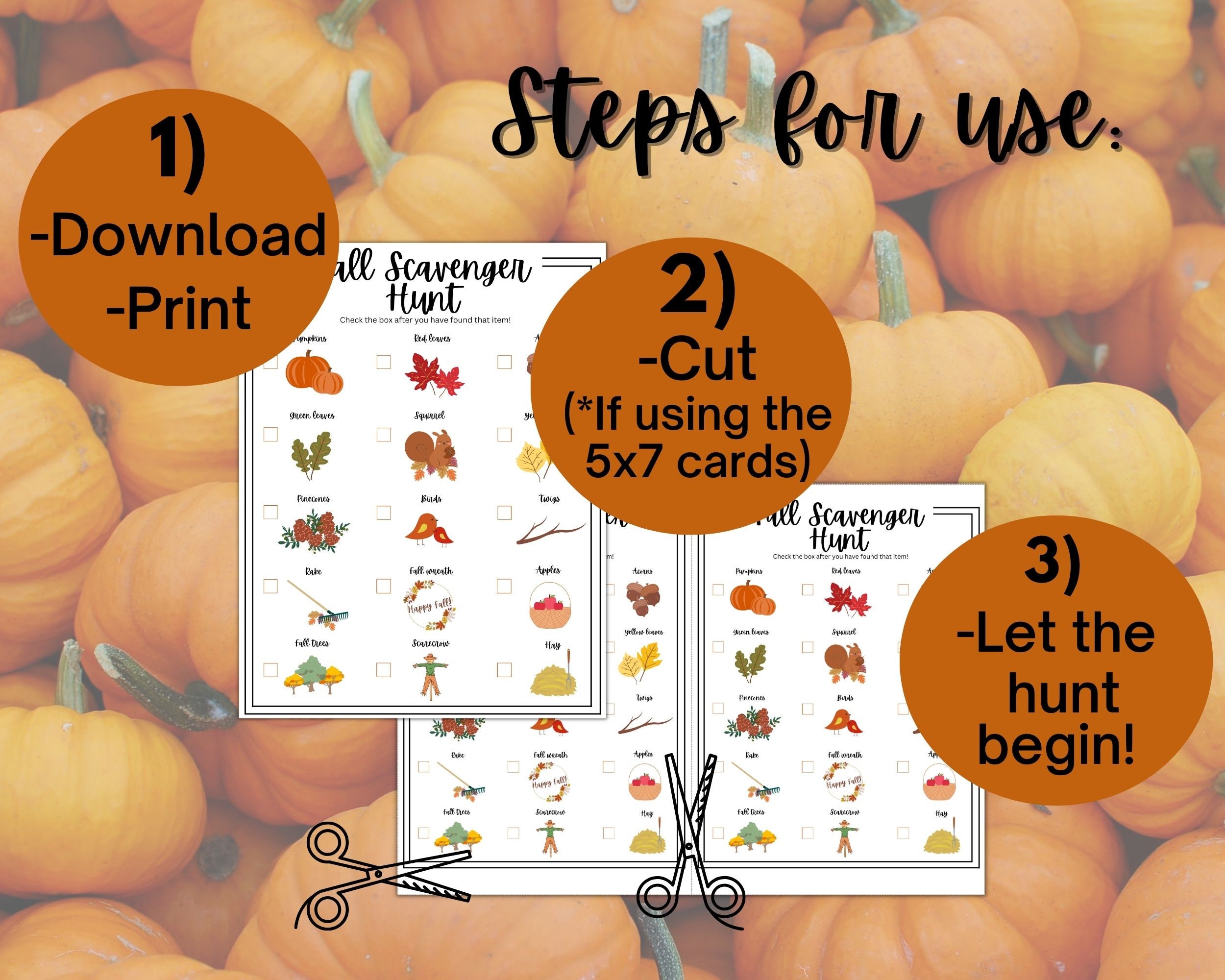 Fall Scavenger Hunt Printable for Kids Outdoor Fall Nature Walk ...