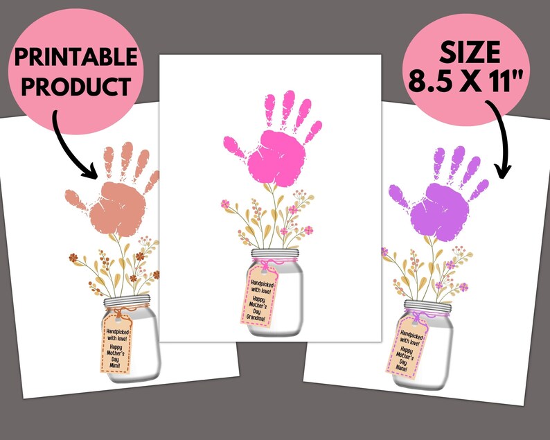 Handprint Bouquet | Mothers Day Handprint Art for Grandma | Grandma ...