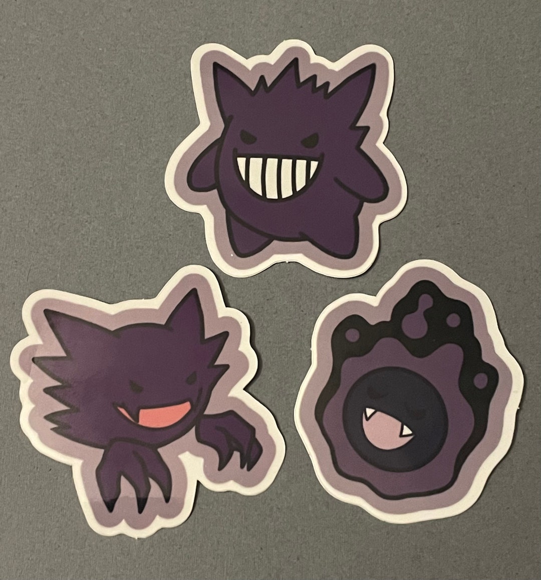 Chibi Pokemon Kanto Ghosties Gastly Haunter Gengar Vinyl Stickers - Etsy