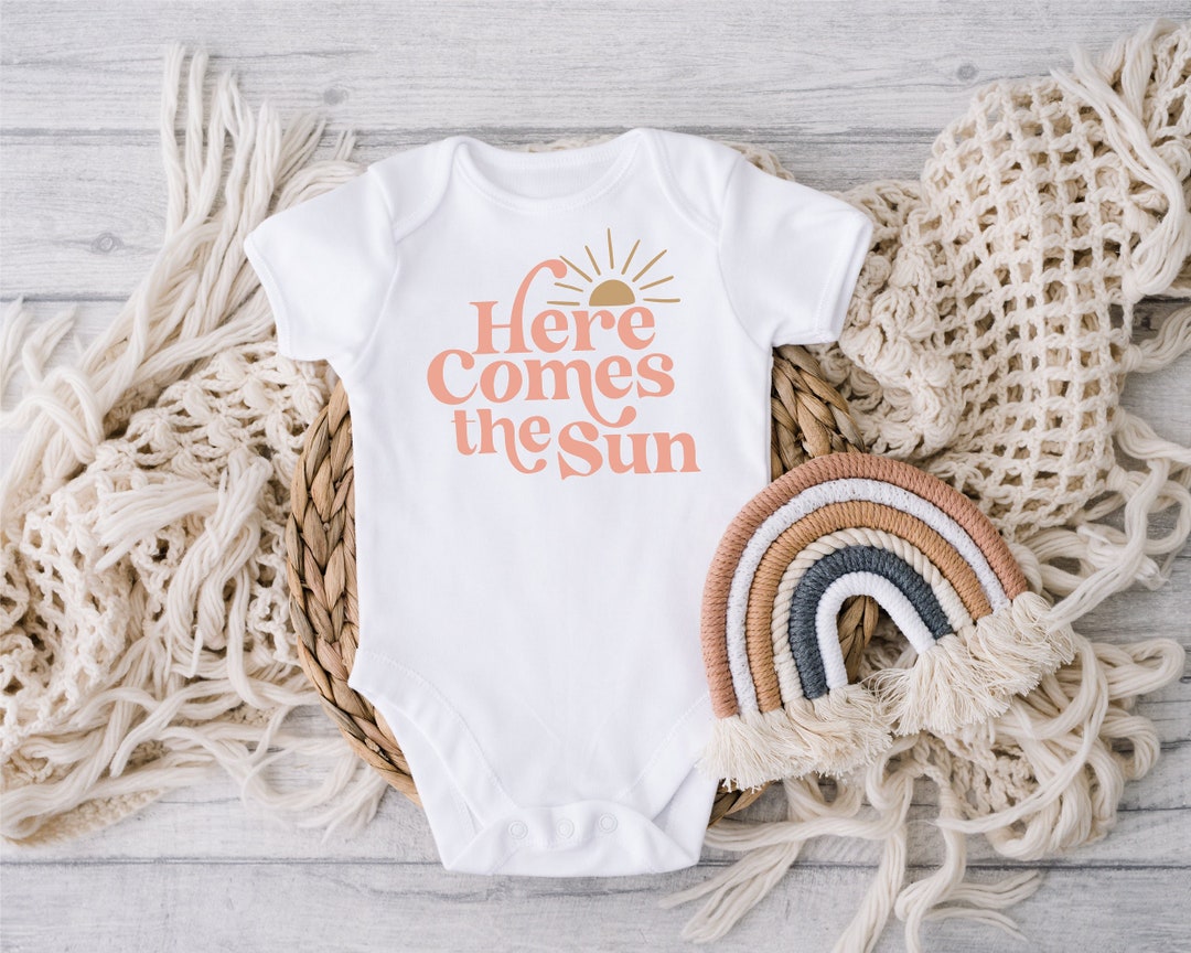 Here Comes the Sun Baby Onesie, Retro Baby Onesies, Retro Kid's Graphic ...