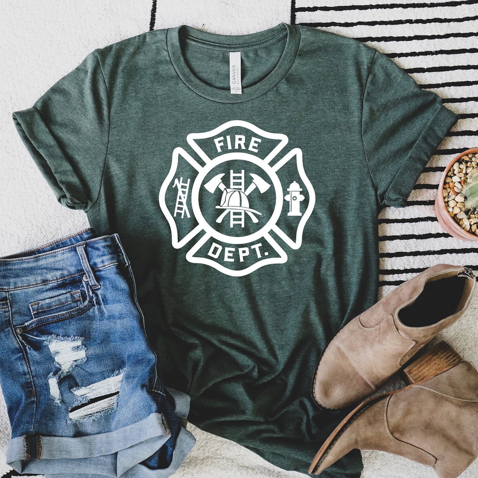 Fire Department Shirt Fire Dept. Logo Shirt Firefighter - Etsy