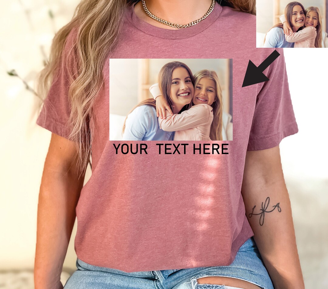 Mom Portrait Shirt, Custom Text Photo Mom Shirt, Mother's Day Gift ...