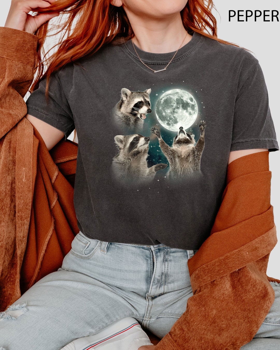 Retro Raccoon Moon Tshirt, Three Raccoons Vintage Graphic T-shirts ...