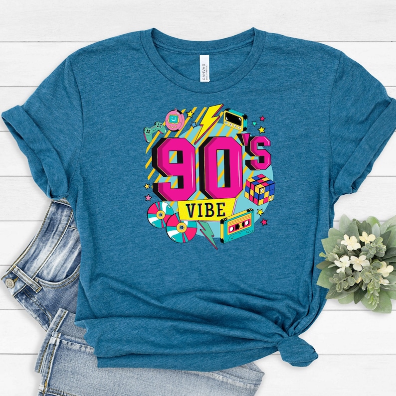 Retro 90's Vibes Graphic Tees Retro 90s Party Shirts 90s - Etsy
