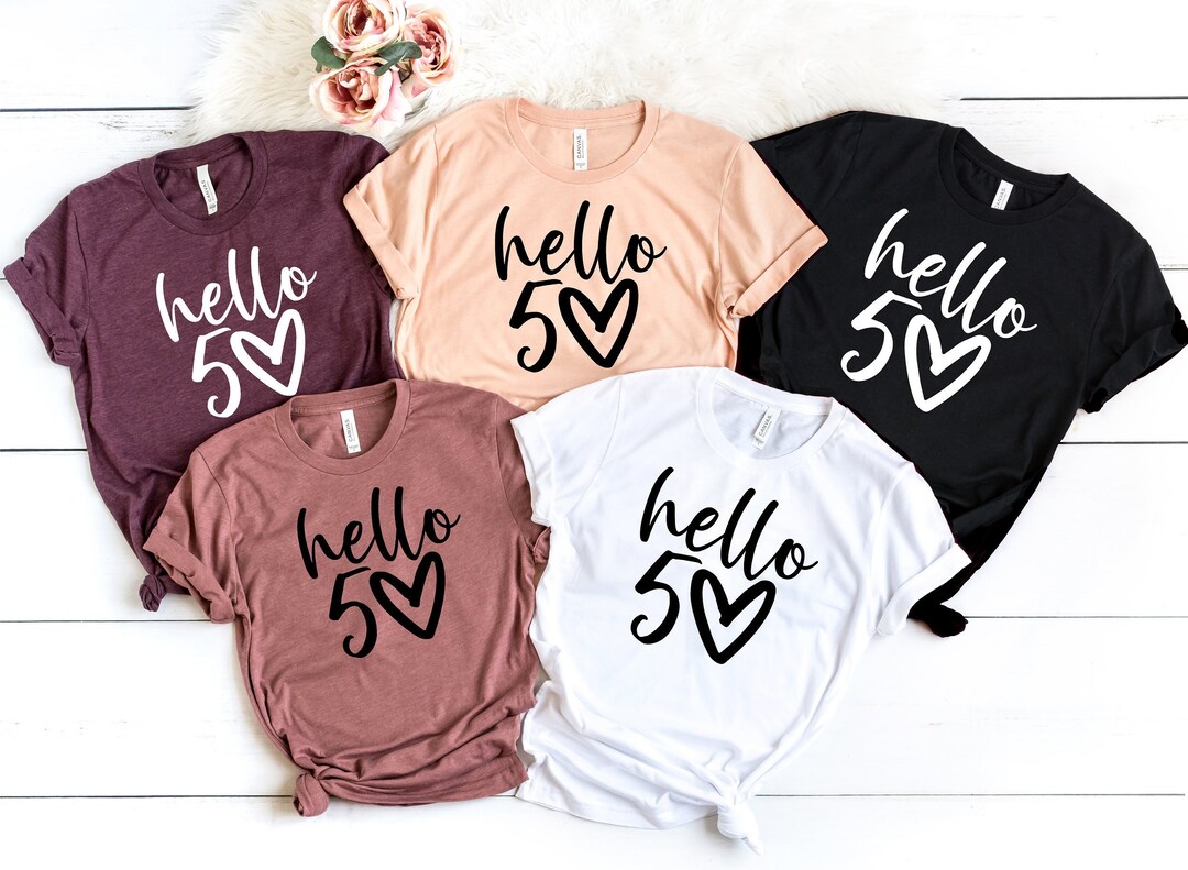 Hello 50th Birthday Party Shirts, Hello Fifty Shirt, 50th Birthday Gift ...