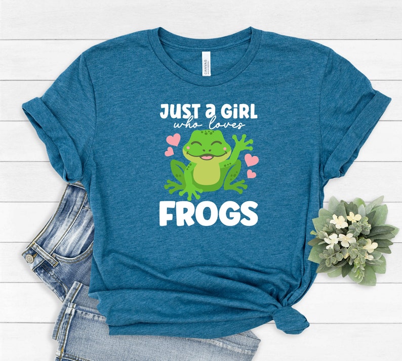 Cute Frog Shirt, Just A Girl Who Loves Frogs Shirt, Frogs Lover Tees ...