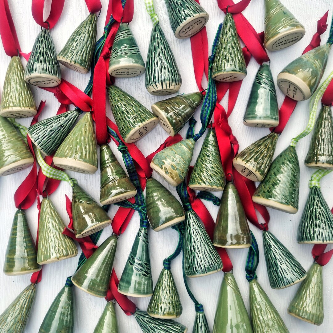 Set of 3 Handmade Ceramic Christmas Tree Decorations - Etsy