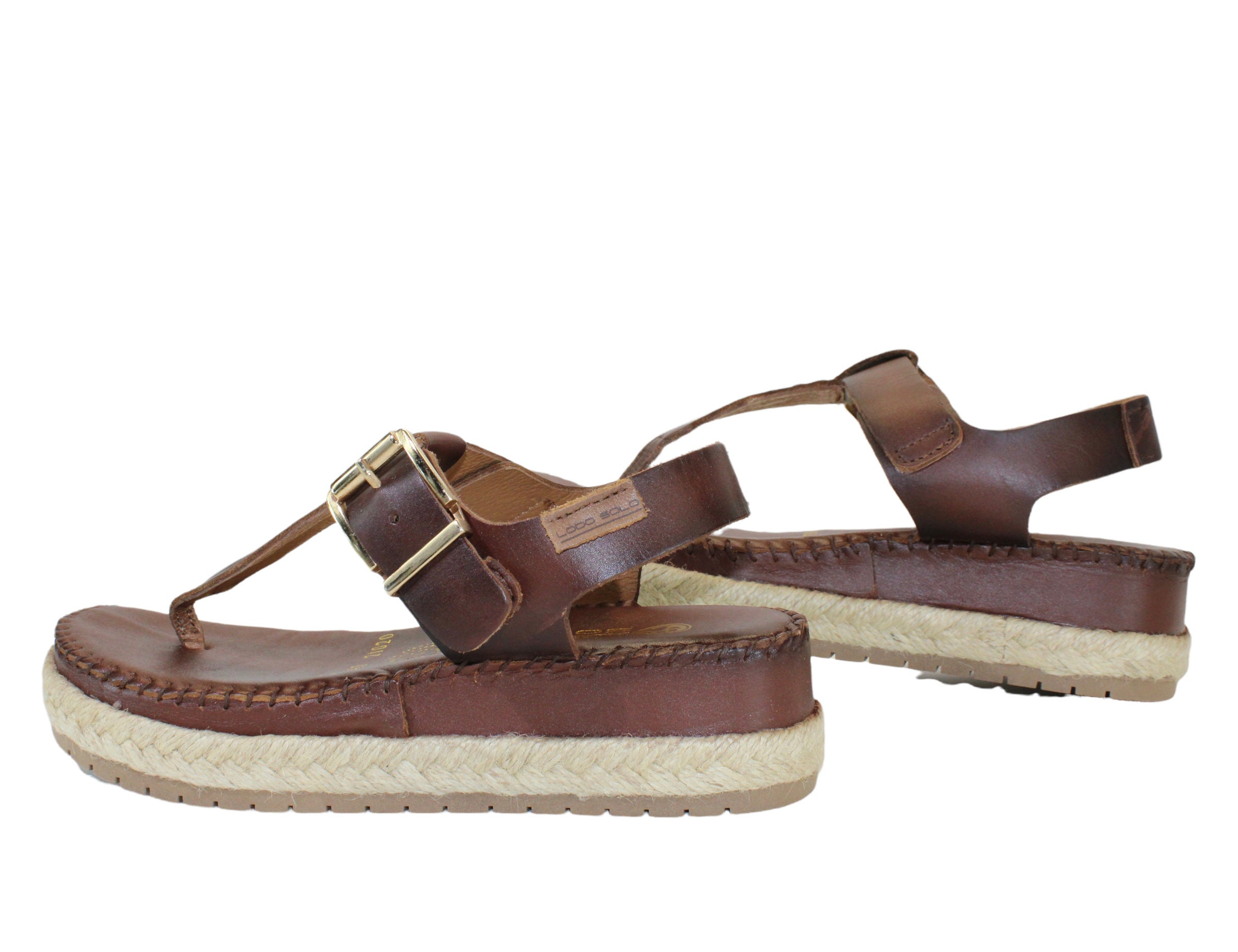 Lobo Solo Leather Platform Sandal Womens Brown Size 8.5 100% Soft ...