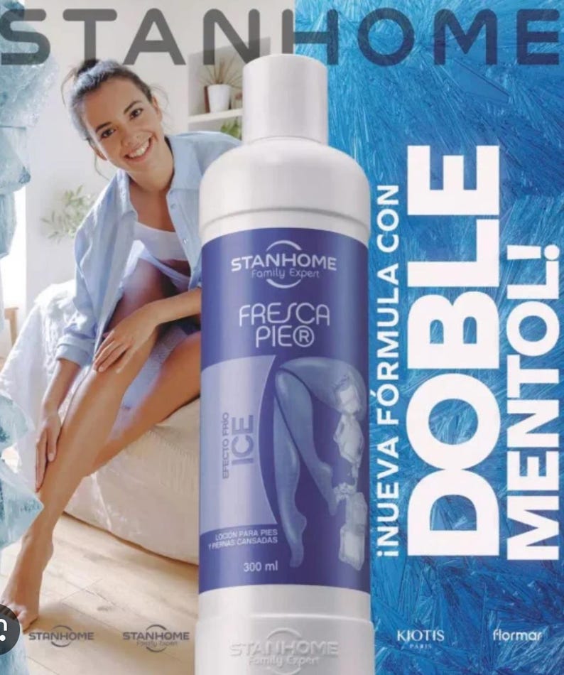 Stanhome Fresca Pie Ice Double Menthol Tired Feet Lotion 300ml. - Etsy