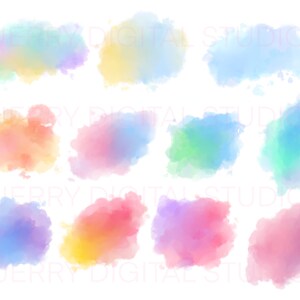 Watercolor Clipart/ Rainbow Watercolor Splash Clipart Artistic - Etsy