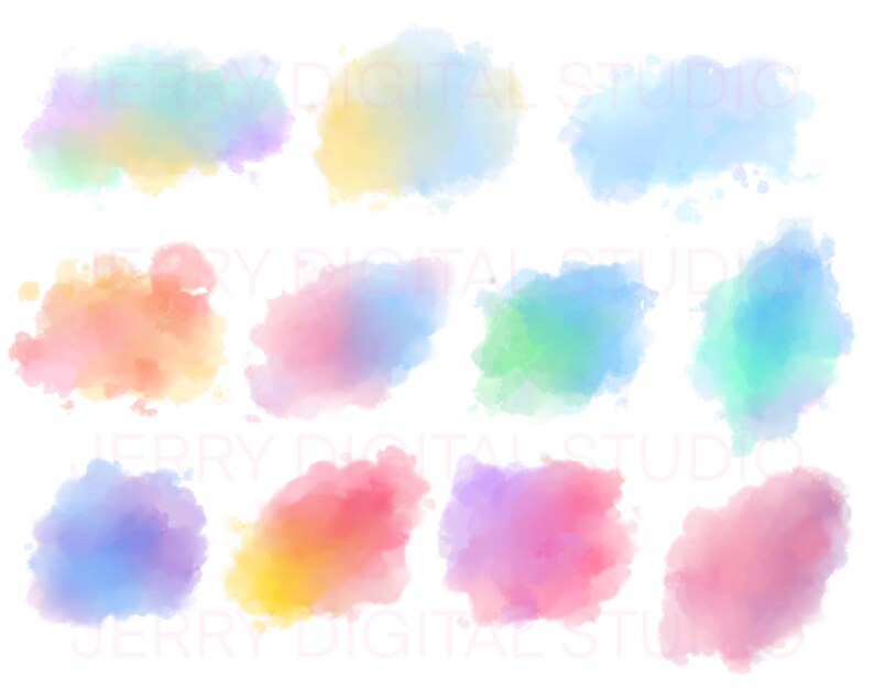 Watercolor Clipart/ Rainbow Watercolor Splash Clipart Artistic - Etsy