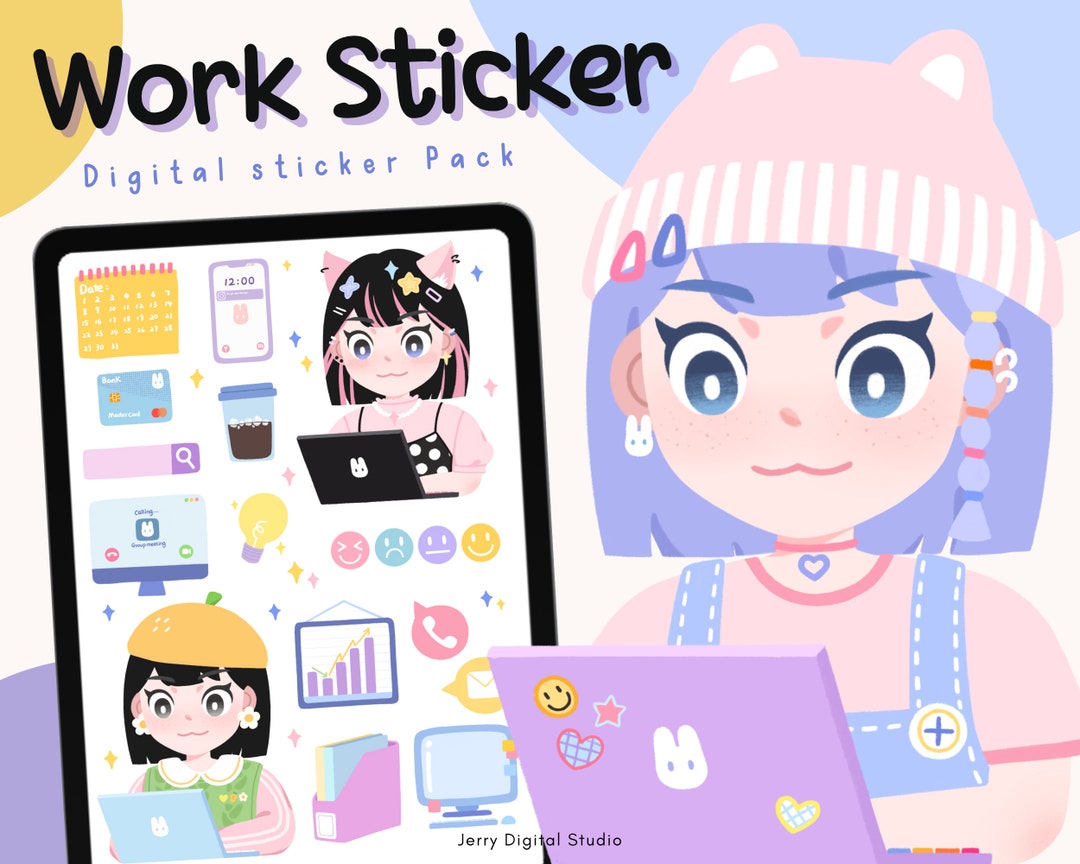 Work Digital Stickers Goodnotes Sticker Cute Sticker - Etsy