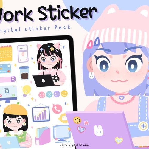 Work Digital Stickers Goodnotes Sticker Cute Sticker - Etsy