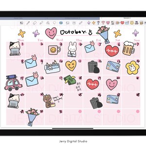 Kawaii Daily Digital Stickers |goodnotes Digital Sticker |cute Daily ...