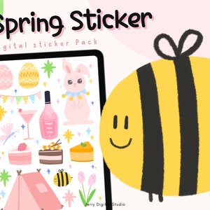 Goodnotes Digital Stickercute Planner Stickers spring - Etsy