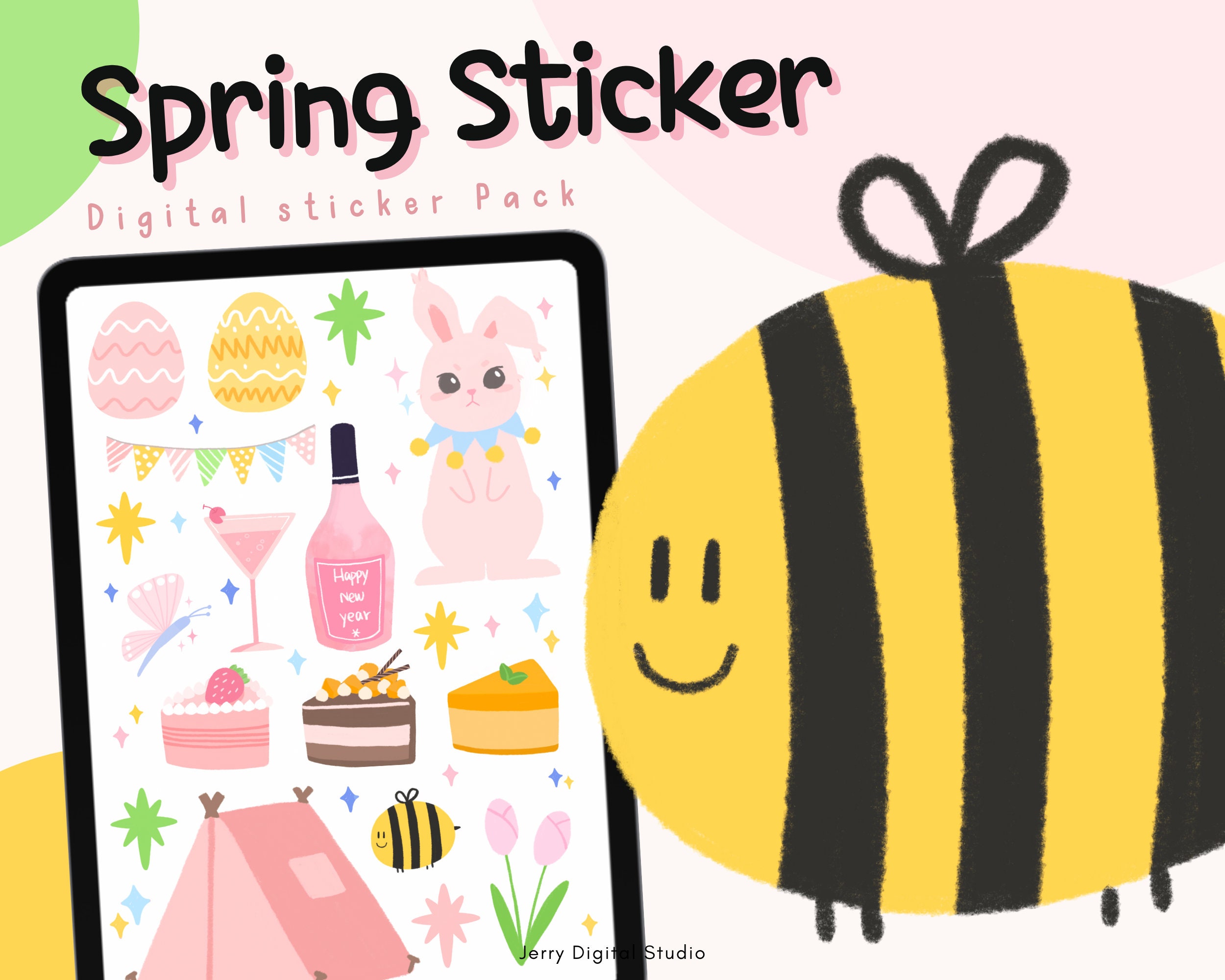 Goodnotes Digital Stickercute Planner Stickers spring - Etsy