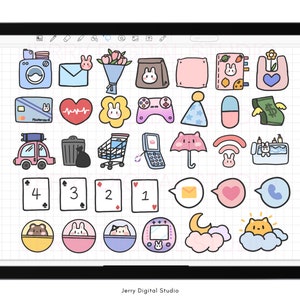 Kawaii Daily Digital Stickers |goodnotes Digital Sticker |cute Daily ...