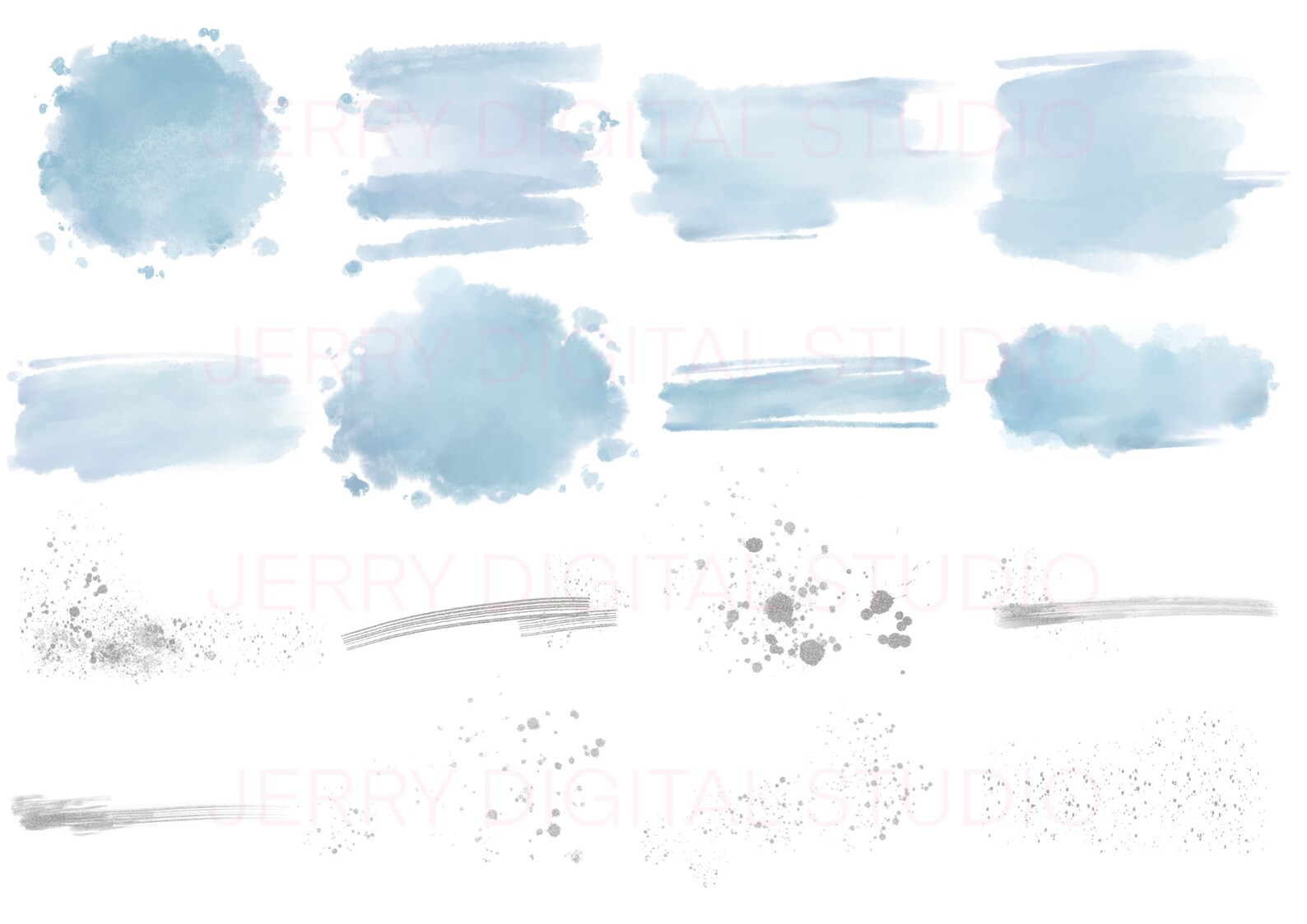 Watercolor Blue Clipart/ Watercolor Splash Clipart Artistic Abstract ...