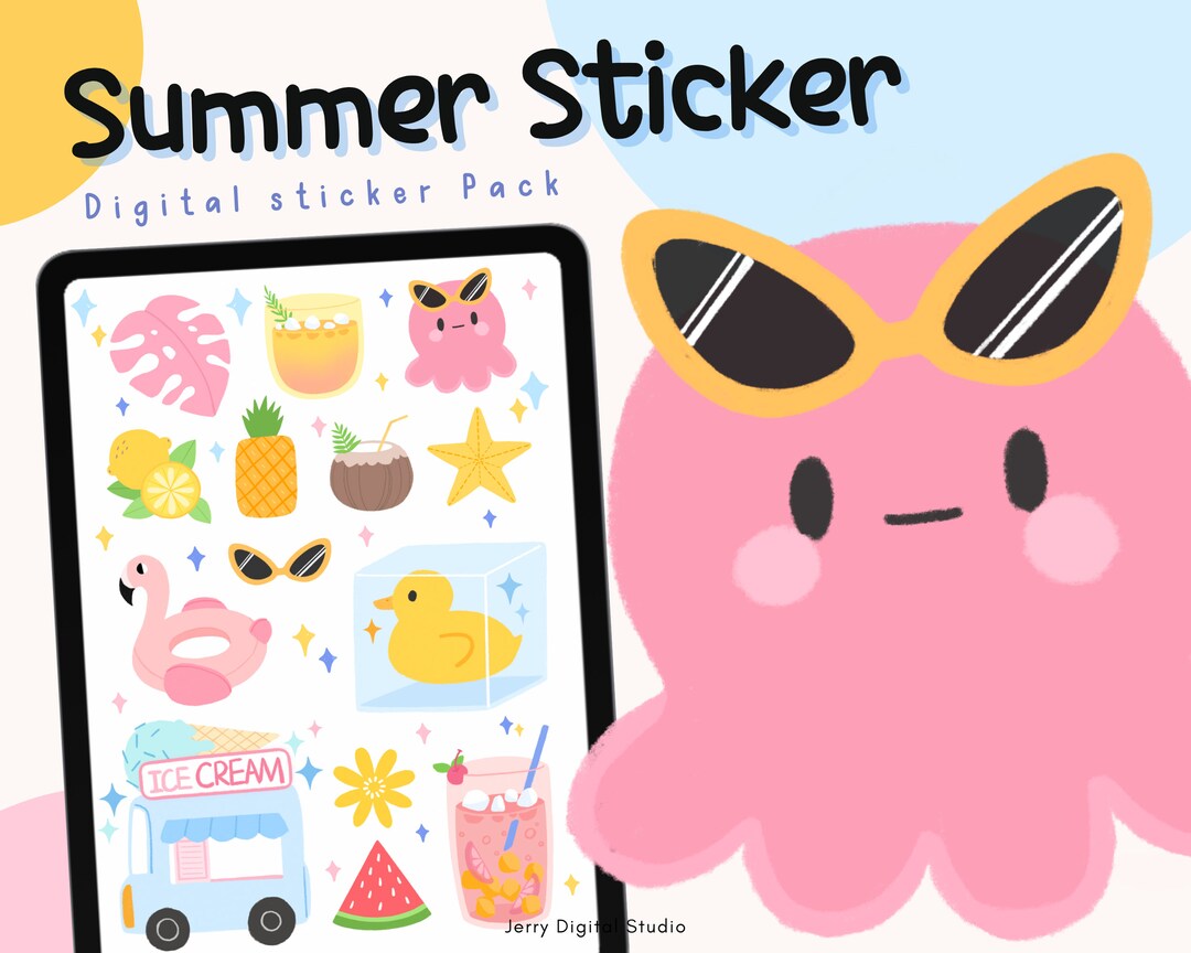 Digital Sticker Book Summer Sticker Aesthetic Seasonal - Etsy