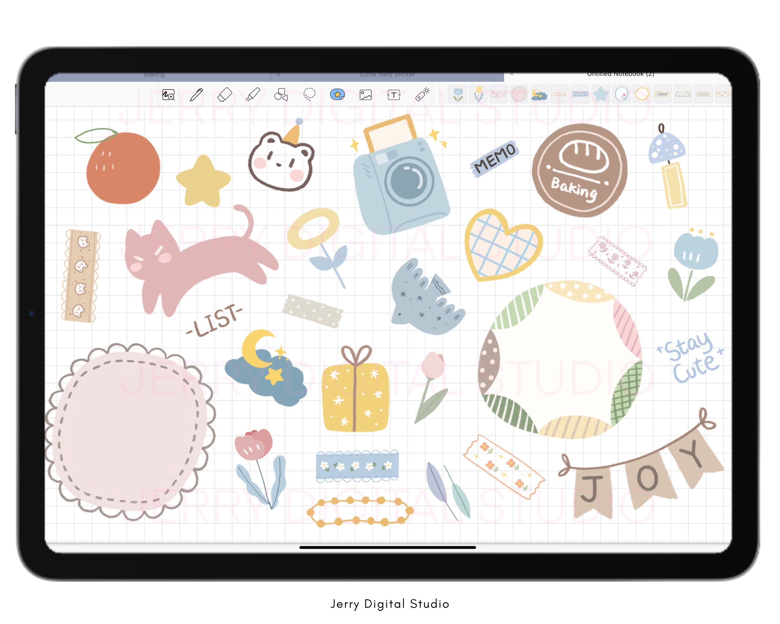 Cute Digital Sticker | Hobo Digital Sticker Bundle | Cute Sticker ...