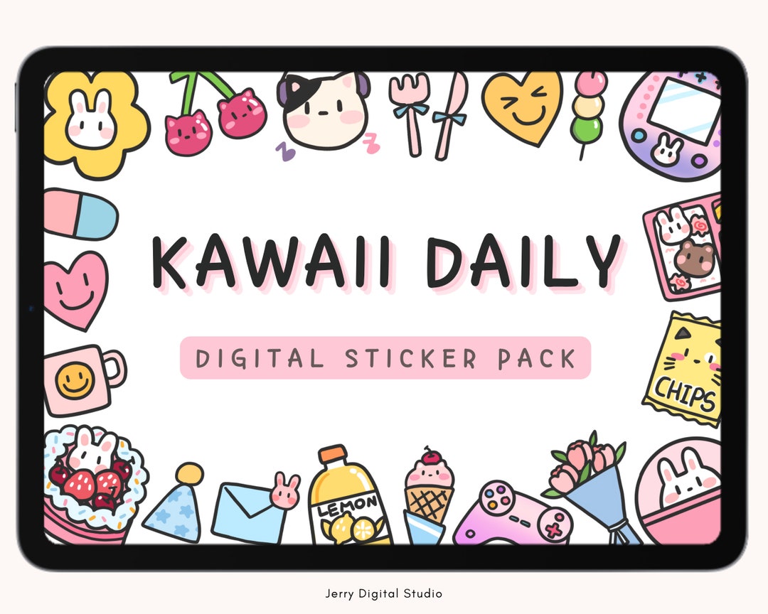 Kawaii Daily Digital Stickers goodnotes Digital Sticker cute - Etsy
