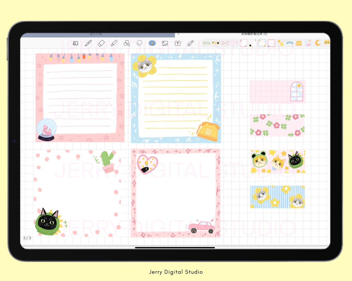Cute Cat Digital Sticker | Goodnotes Sticker |digital Planner Sticker ...