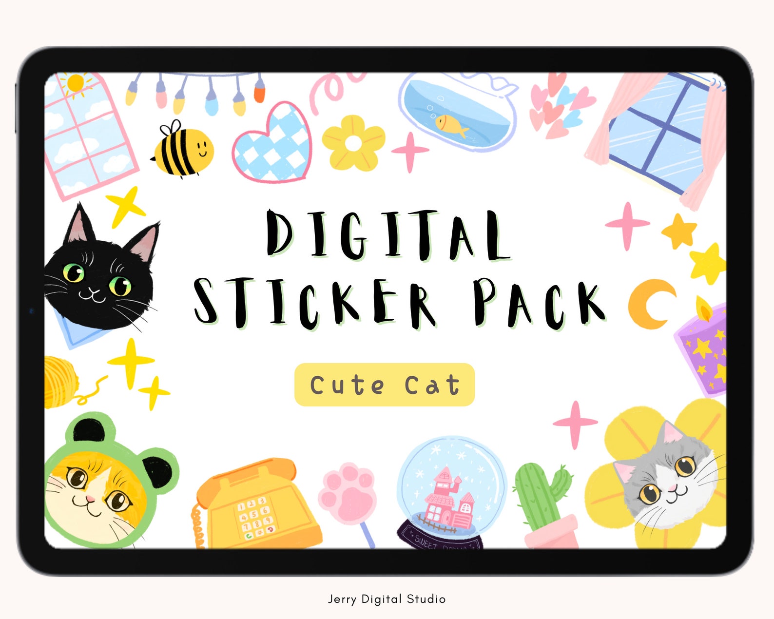 Cute Cat Digital Sticker Goodnotes Sticker digital Planner - Etsy