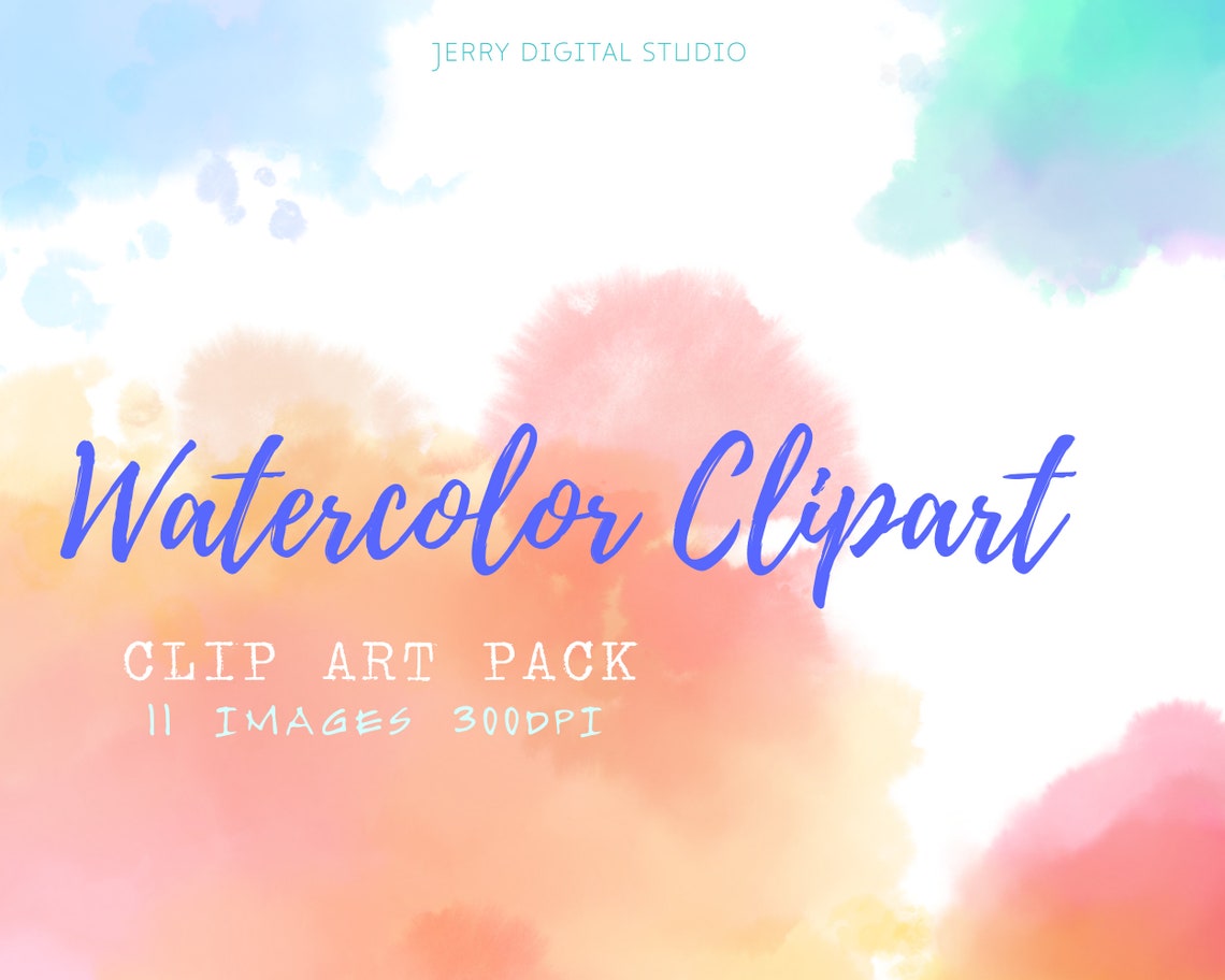 Watercolor Clipart/ Rainbow Watercolor Splash Clipart Artistic - Etsy