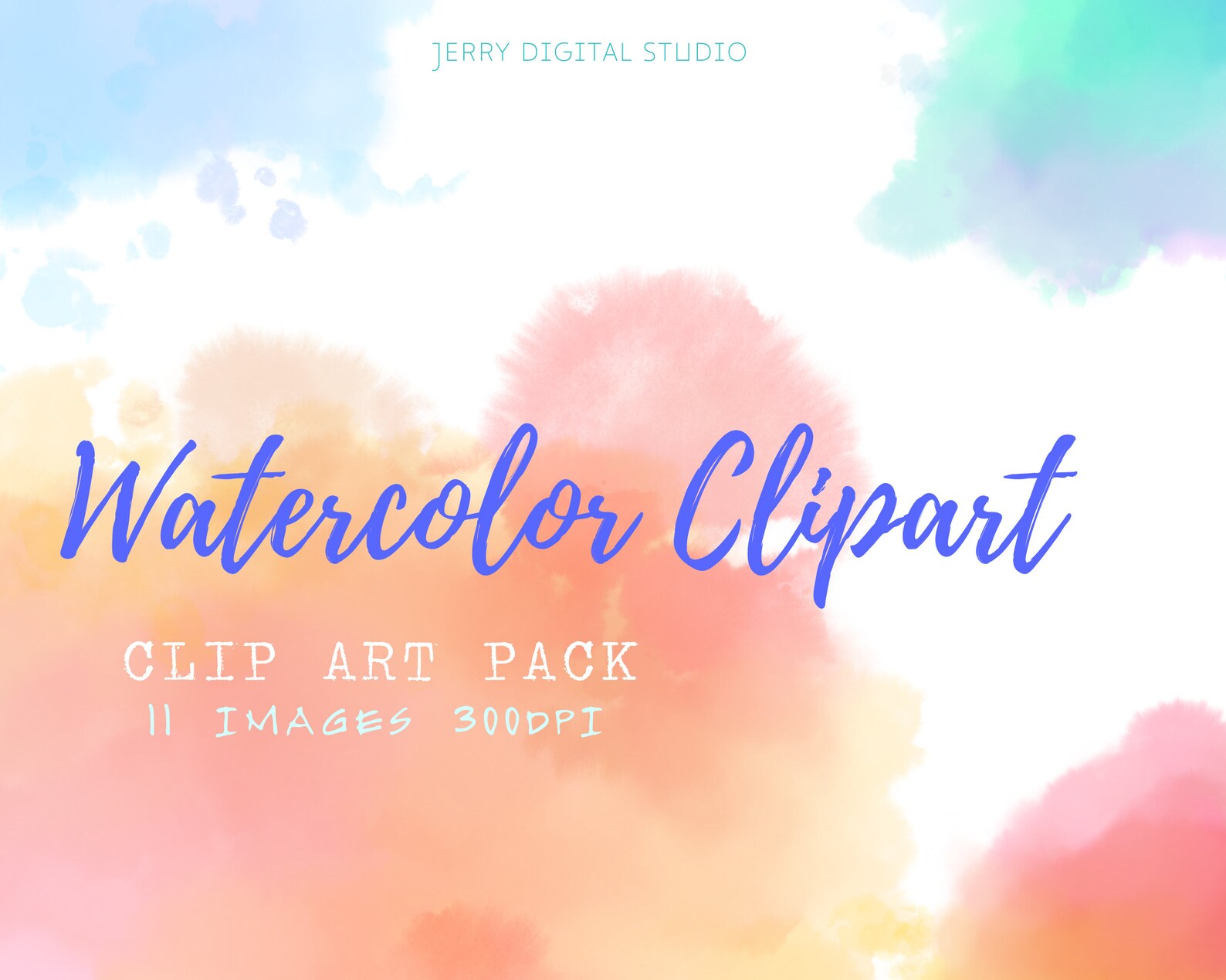 Watercolor Clipart/ Rainbow Watercolor Splash Clipart Artistic - Etsy