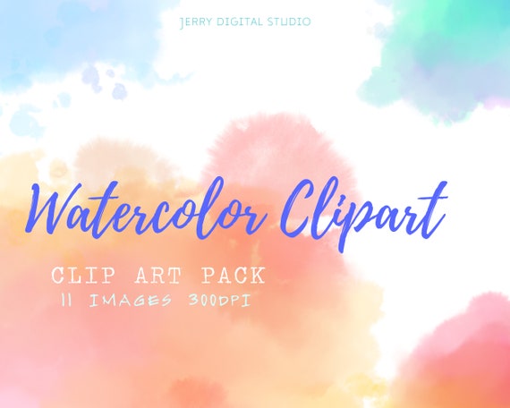 Watercolor Clipart/ Rainbow Watercolor Splash Clipart Artistic - Etsy