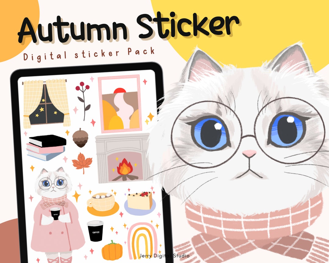Digital Sticker Book Cute Planner Stickers Autumn Digital - Etsy