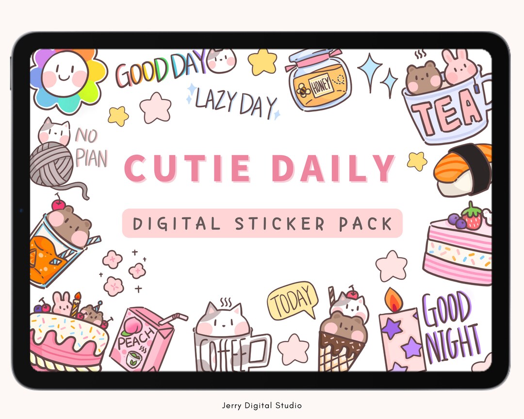 Cute Daily Digital Stickers goodnotes Digital Sticker kawaii Sticker ...