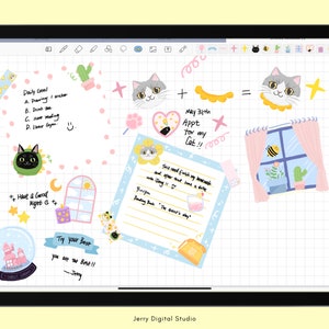 Cute Cat Digital Sticker | Goodnotes Sticker |digital Planner Sticker ...
