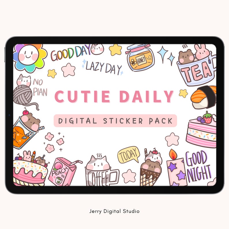 Cute Daily Digital Stickers |goodnotes Digital Sticker |kawaii Sticker ...