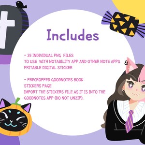 Halloween Digital Sticker Pack | Cute Girl Sticker | Goodnotes Sticker ...
