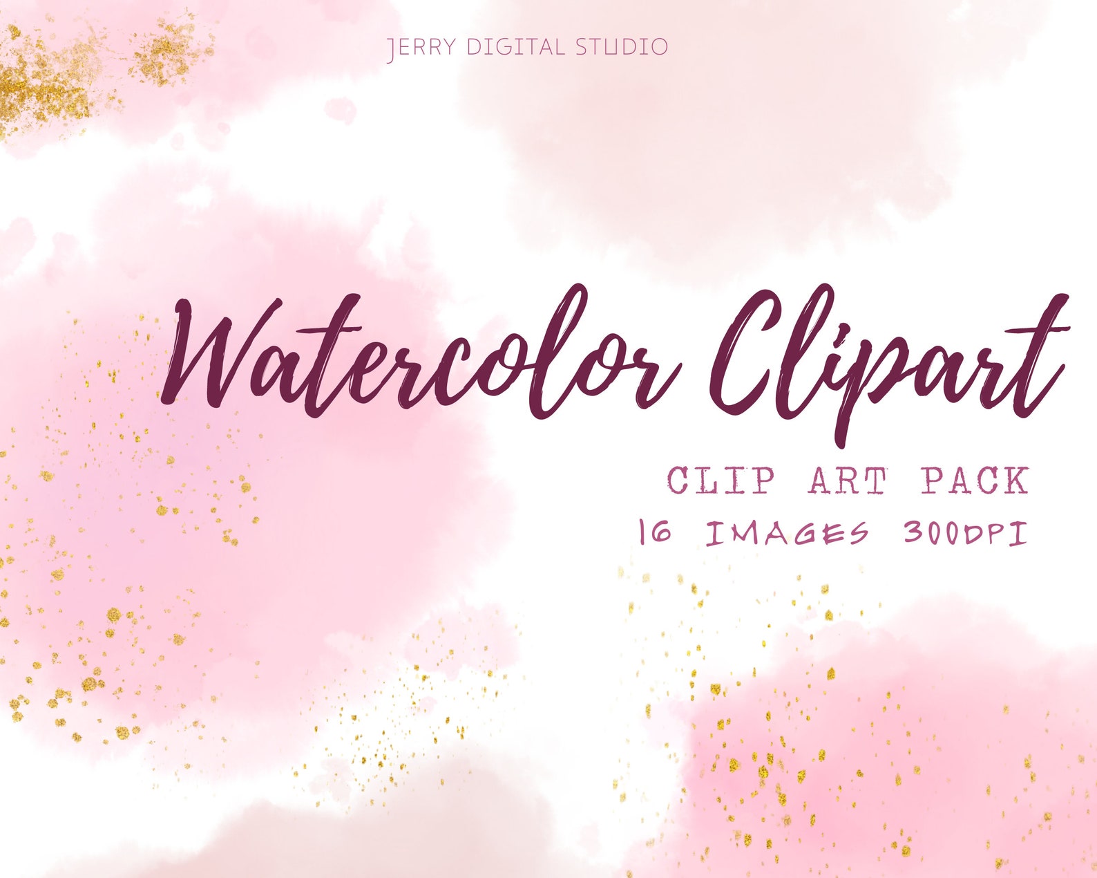 Watercolor Pink Clipart/ Watercolor Splash Clipart Artistic - Etsy