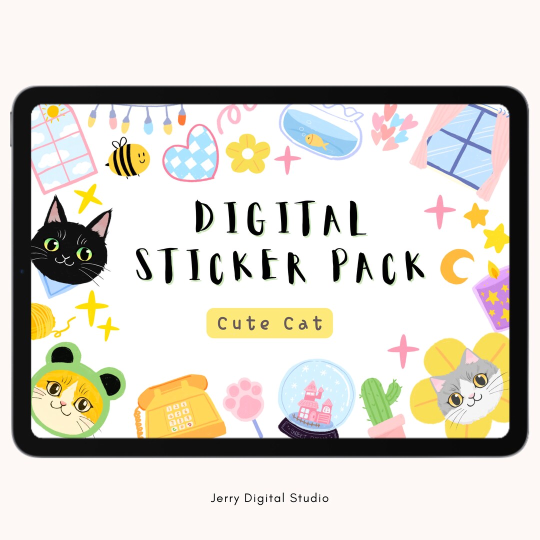 Cute Cat Digital Sticker | Goodnotes Sticker |digital Planner Sticker ...