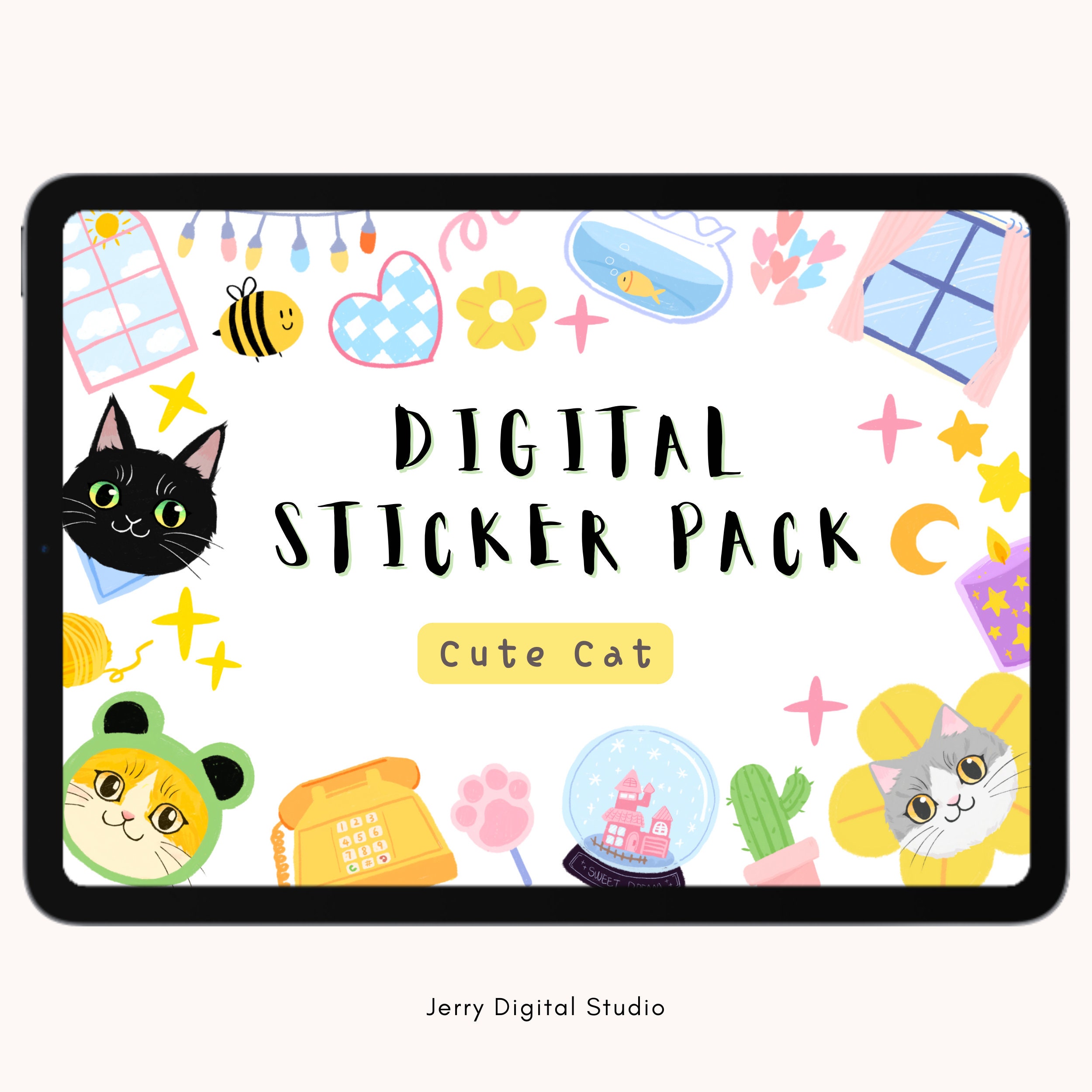Cute Cat Digital Sticker | Goodnotes Sticker |digital Planner Sticker ...