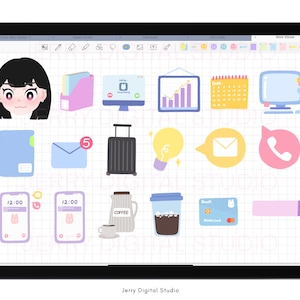 Work Digital Stickers | Goodnotes Sticker | Cute Sticker | Planner ...