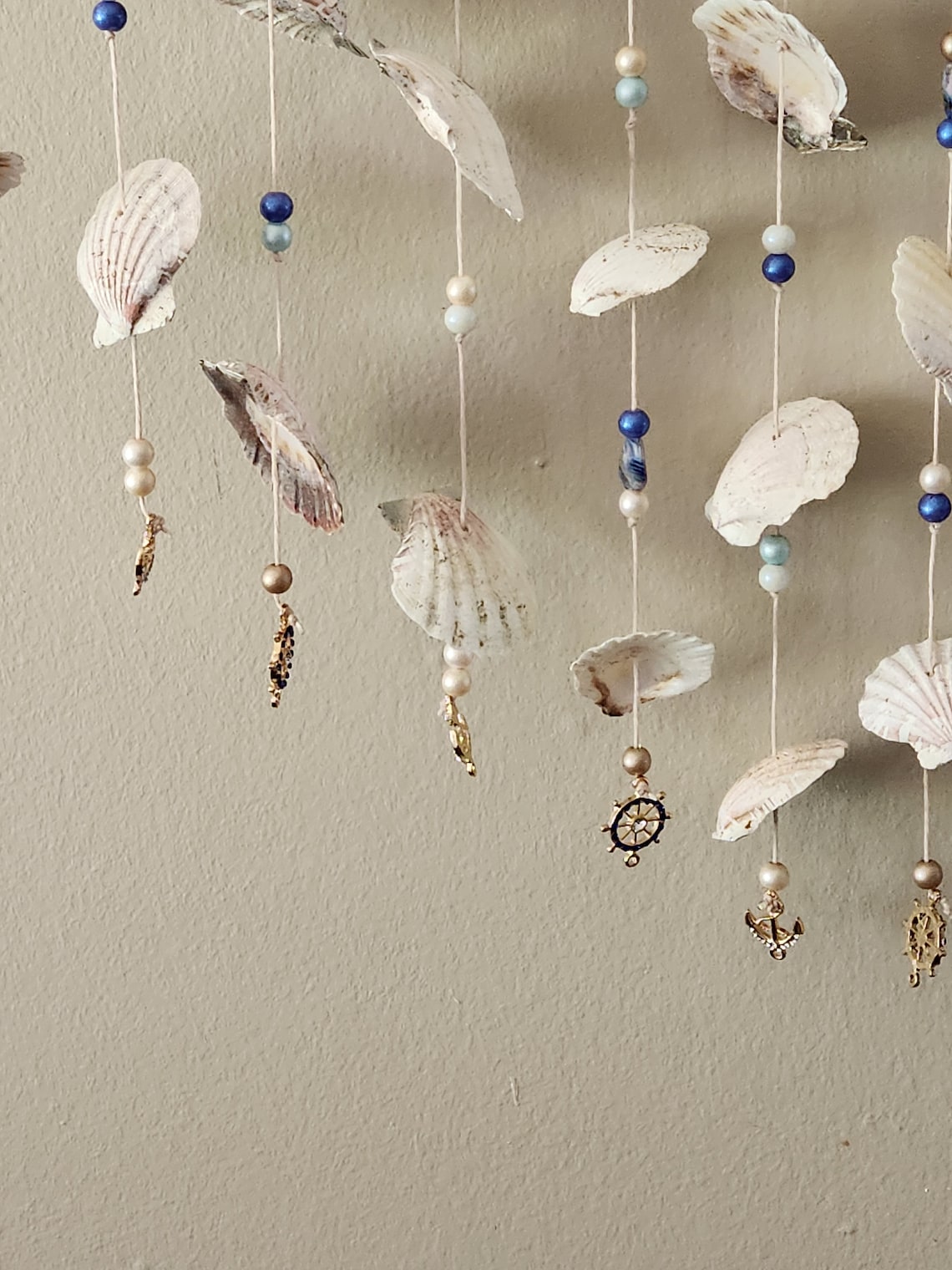 Driftwood Wall Art, Wind Chime, Seashell Wind Chime, Wall Art, Boho ...