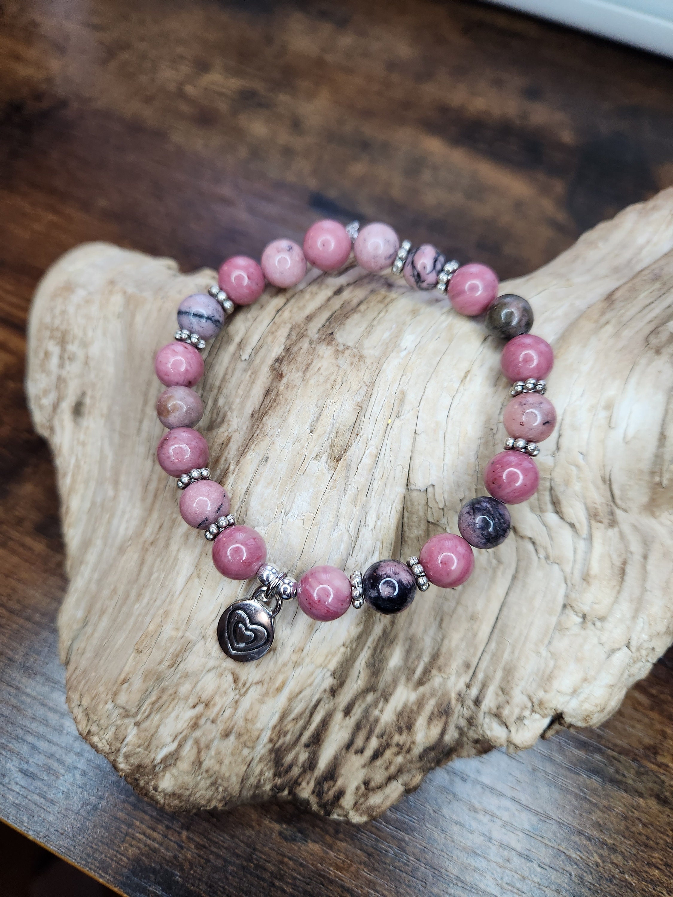 Handmade Rhodonite Bracelet, Handmade Gemstone Bracelet, Renewal ...