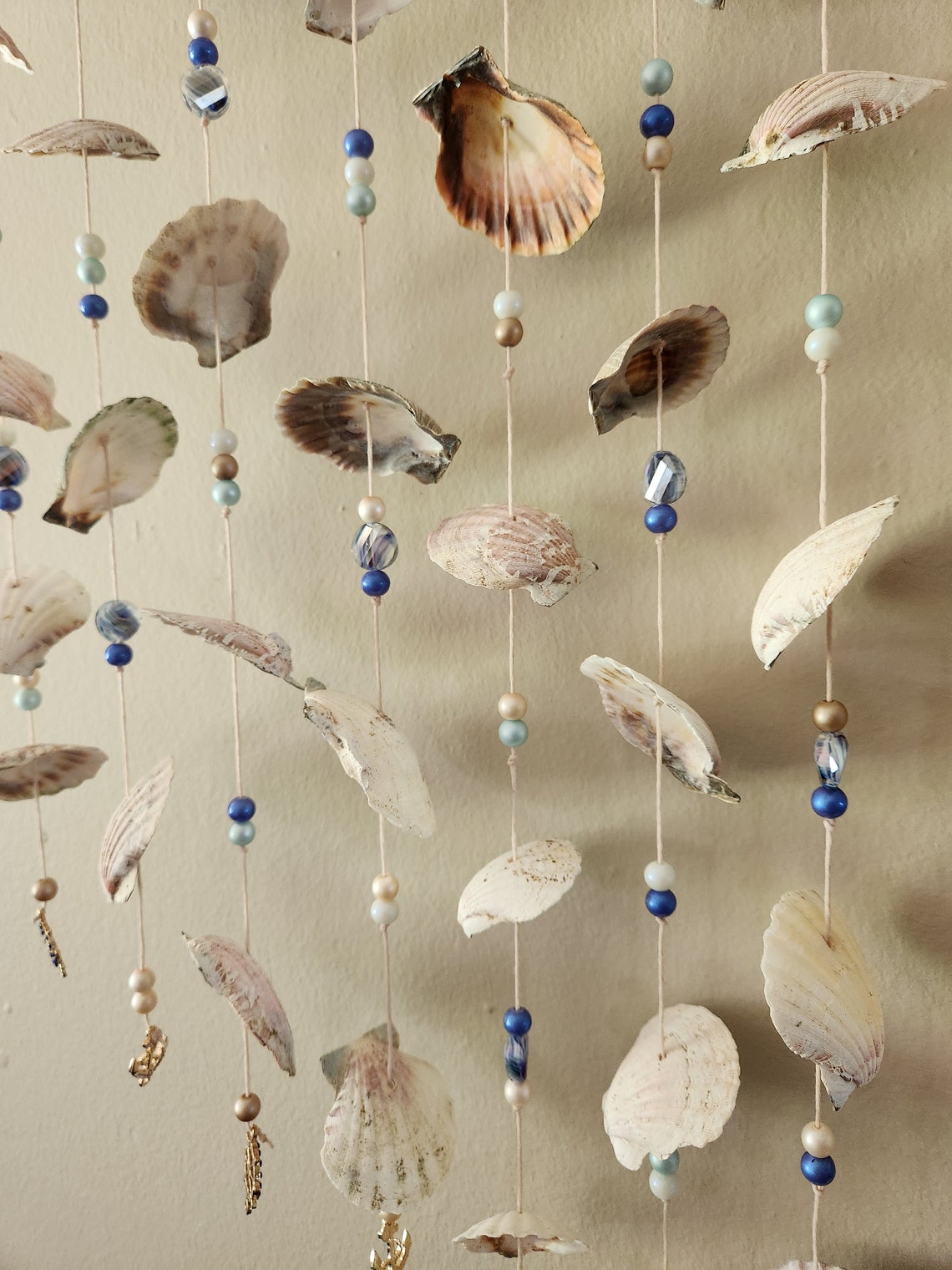 Driftwood Wall Art, Wind Chime, Seashell Wind Chime, Wall Art, Boho ...