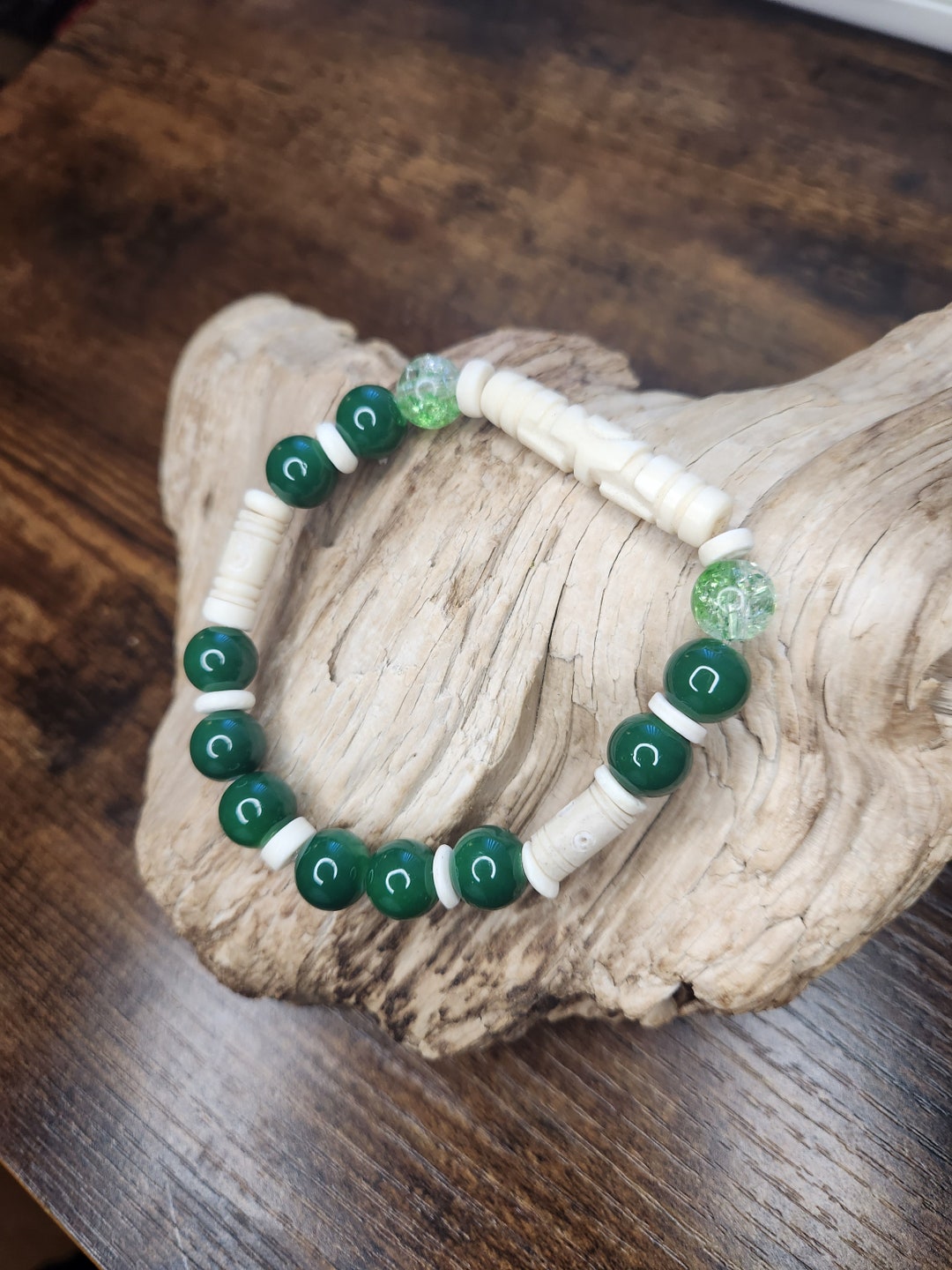 Ancestry Bone Bracelet, Beaded Bone Bracelet, Positivity Bracelet ...