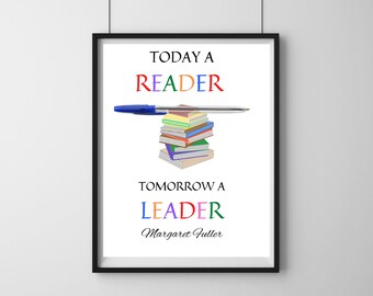 Today a Reader Tomorrow a Leader Kids Wall Art - Etsy Sweden