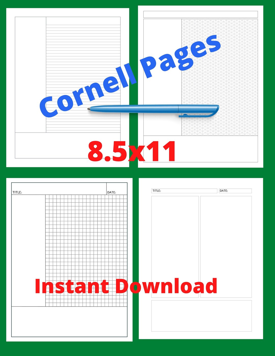 Printable Cornell Notes | Cornell Notes Template - Etsy