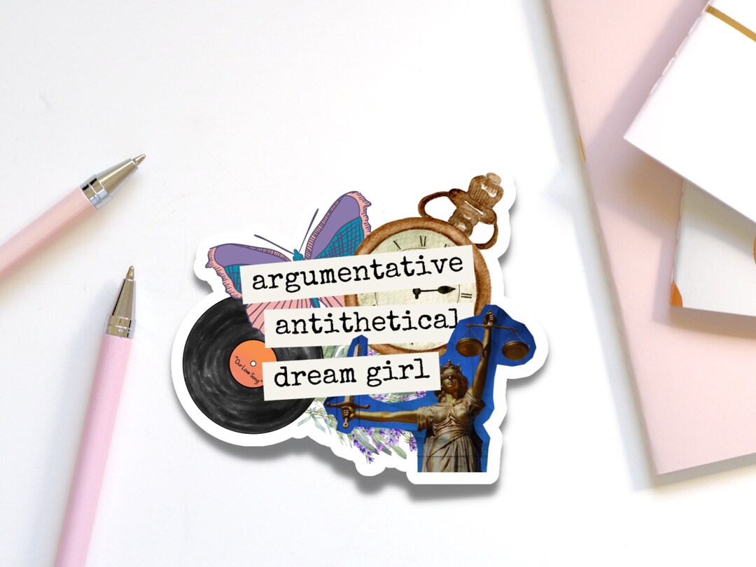 Argumentative Antithetical Dream Girl Sticker for Water Bottle | Taylor ...