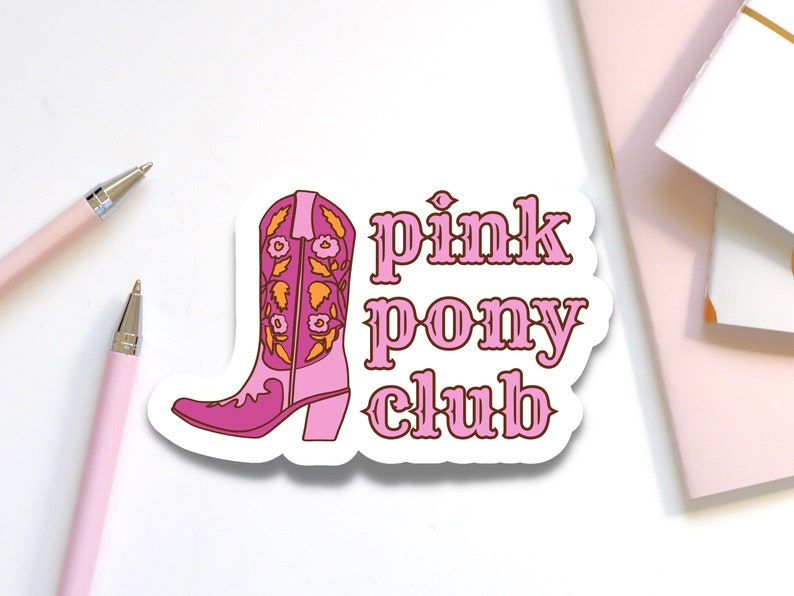 Pink Pony Club Sticker for Water Bottle Cute Cowgirl Decal - Etsy